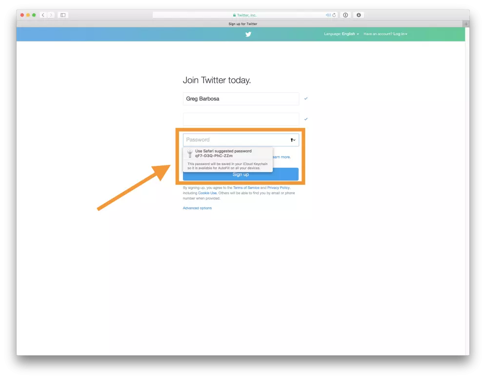 macOS Safari iCloud Keychain Password Suġġerita