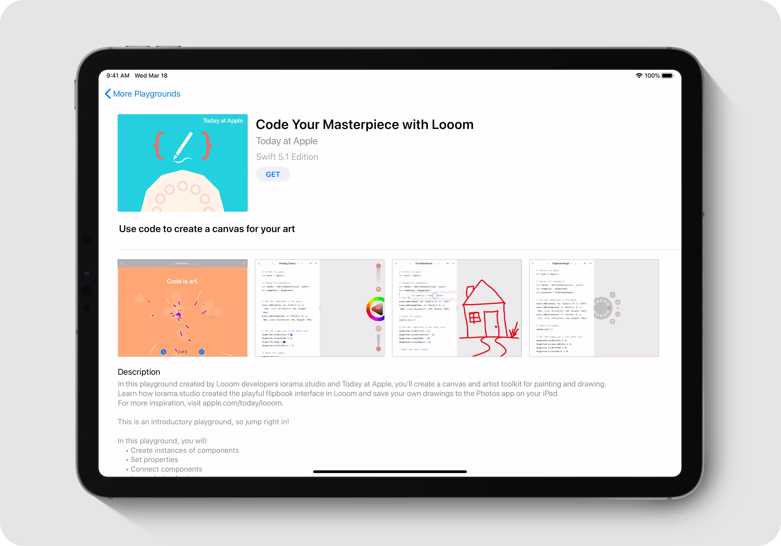 Loni ni Apple Online: Swift Playgrounds