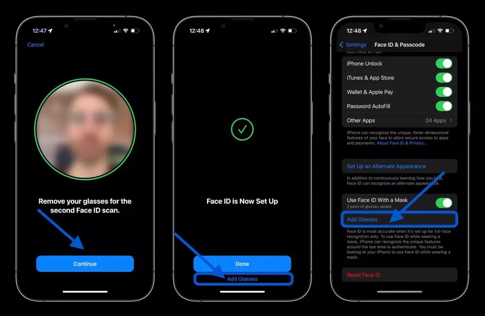 Face ID na may mask tidbits: iOS 15.4, mga sinusuportahang iPhone, salamin sa mata, Apple Pay, higit pa 1094_5