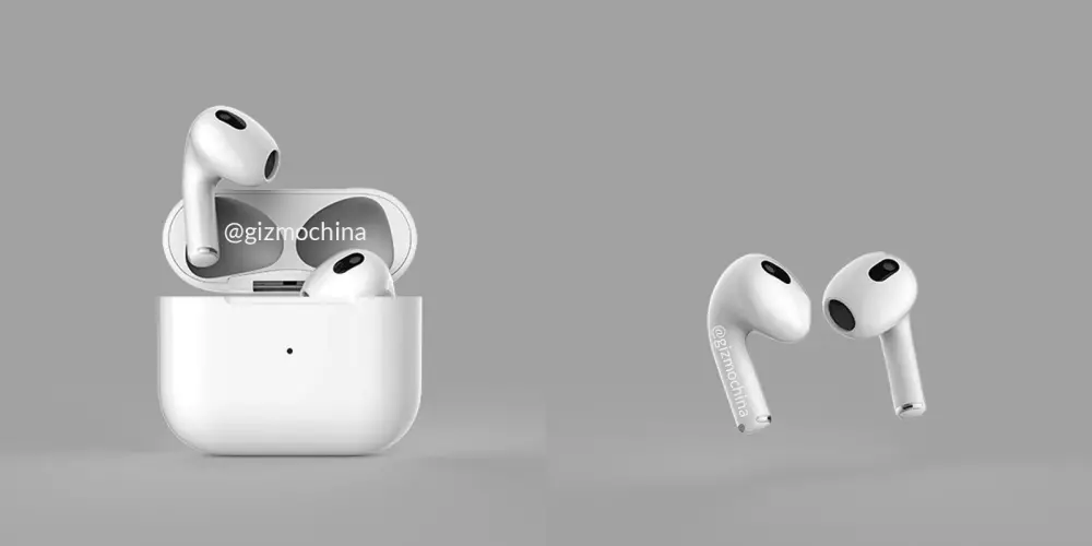 声称的 AirPods 3 渲染