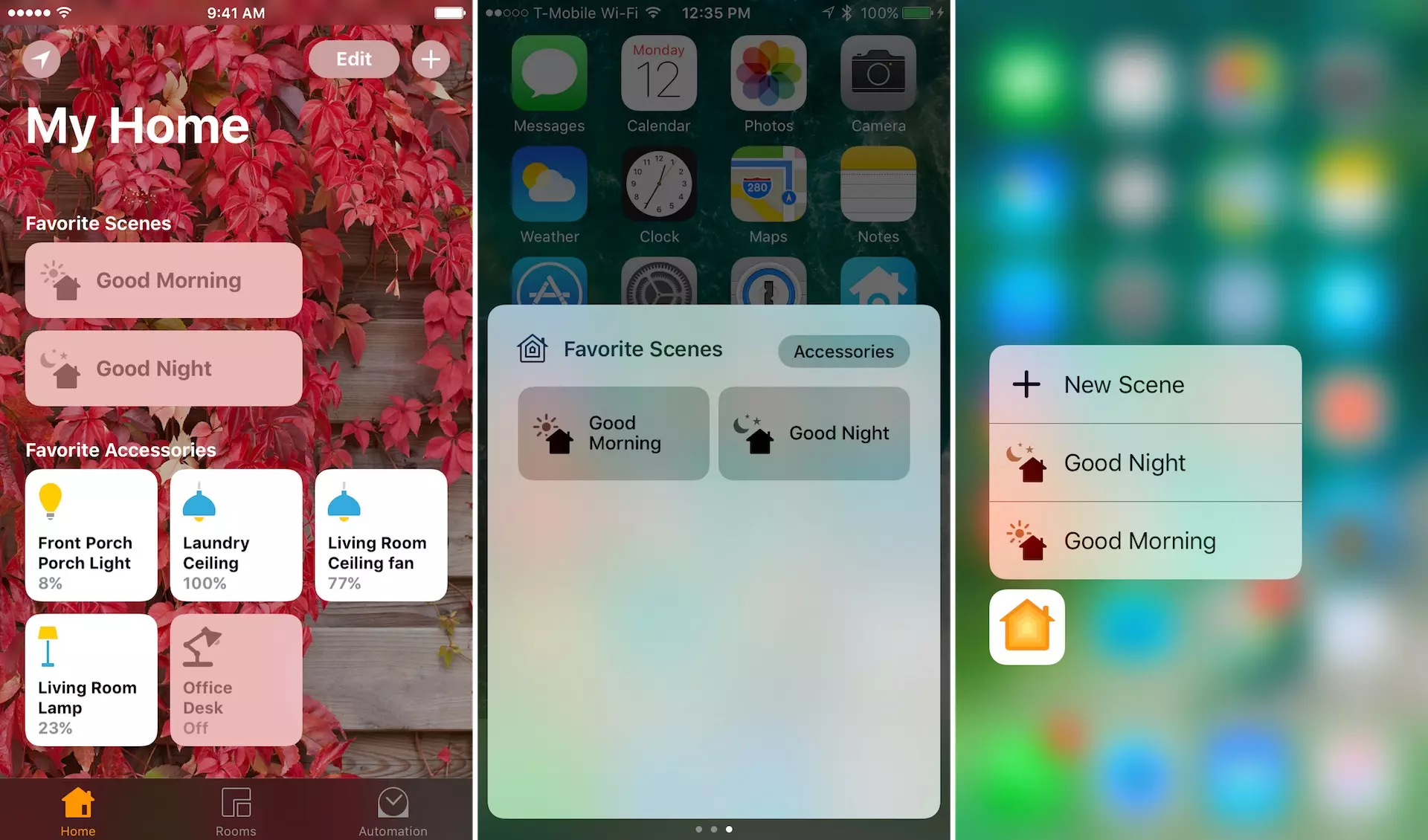 ios-10-home-app-scènes-raccourcis