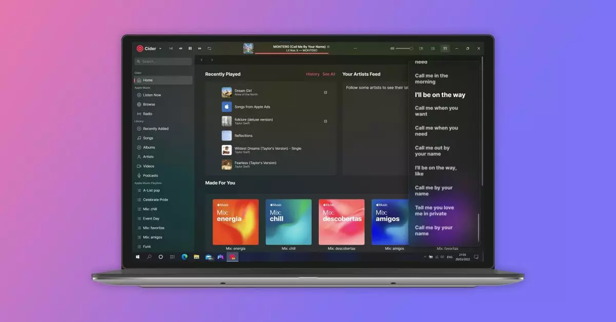 Cider е алтернативен клиент на Apple Music за Windows и Linux