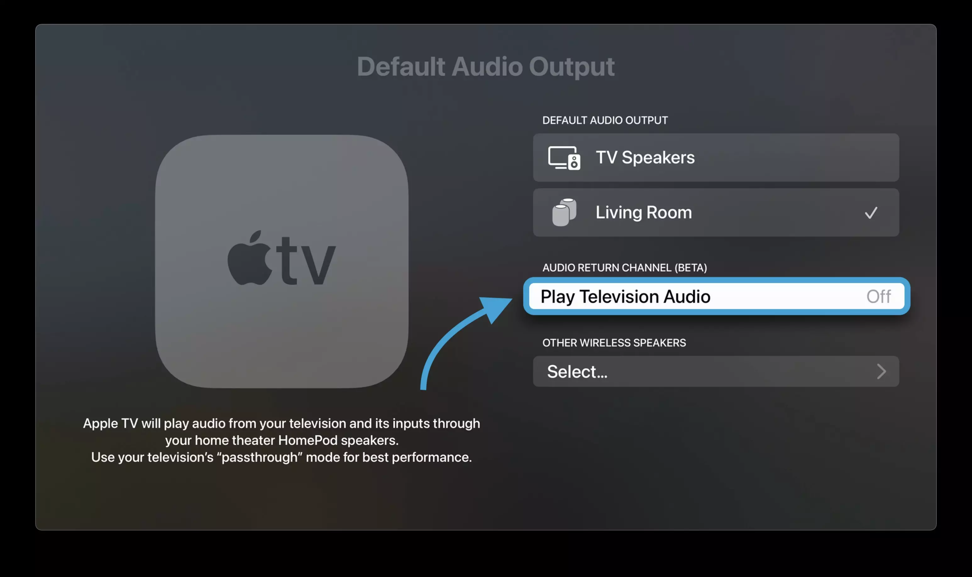 Hoe om HomePod as Apple TV verstek luidsprekers te stel en ARC te gebruik 1557_5