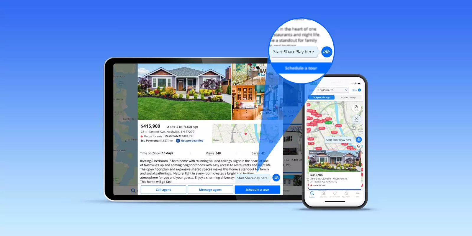 Zillow ora supporta SharePlay per decidere dove vivere usando FaceTime 15774_1