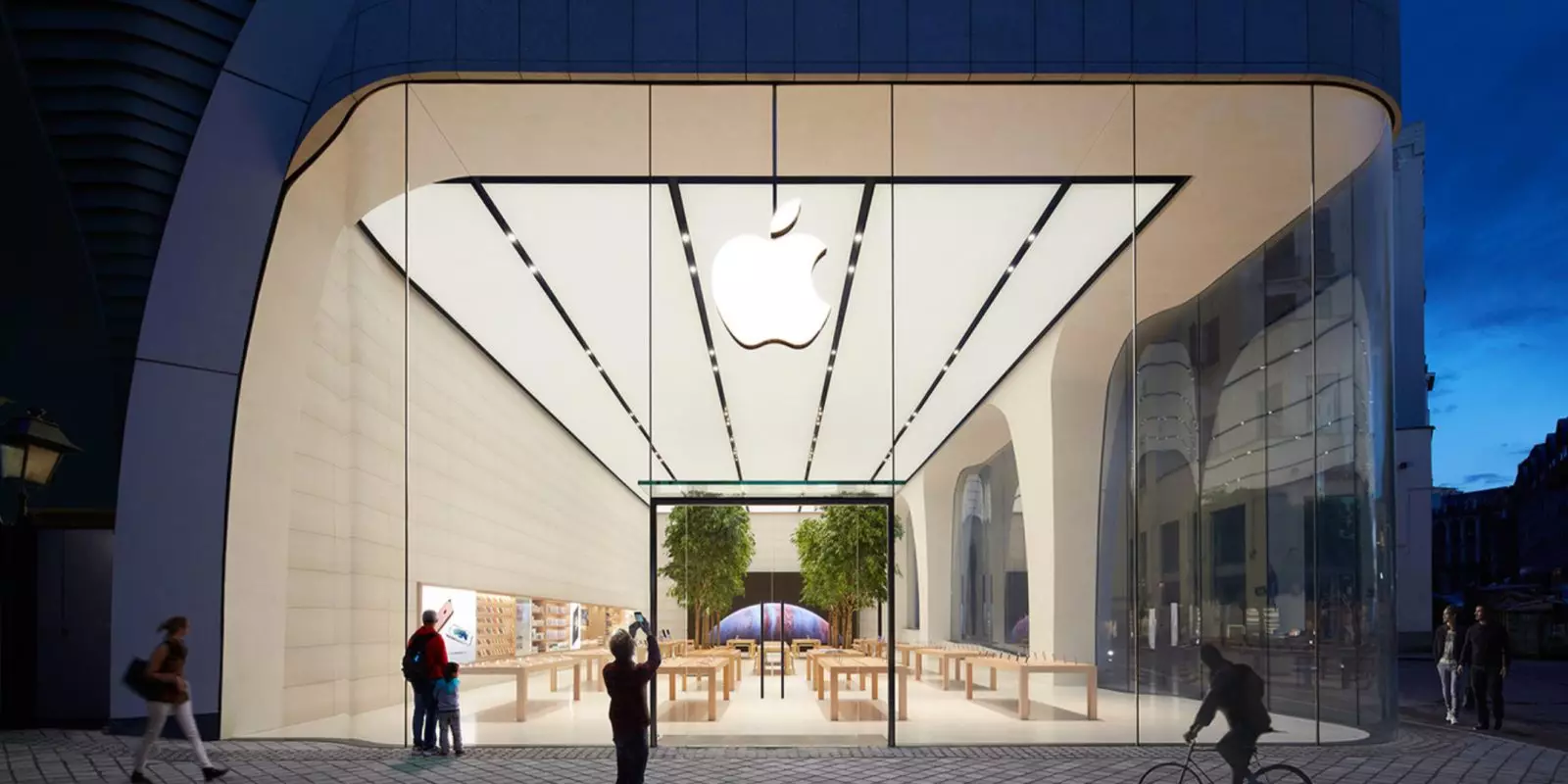 Video: Apple qhib kev tsim kho tshiab Brussels Apple Store, muaj cov ntoo sab hauv tsev thiab cov rooj kov tshiab 16354_1