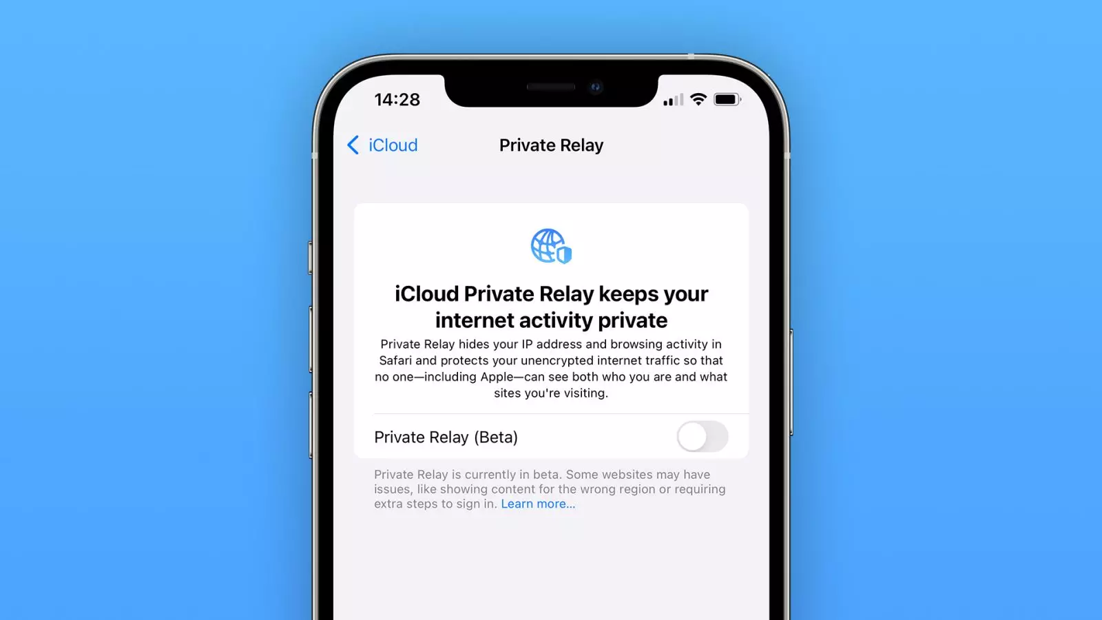 ตอนนี้ iCloud Private Relay ถือเป็นคุณสมบัติ 'เบต้า' ซึ่งปิดใช้งานโดยค่าเริ่มต้นกับ iOS 15 17938_1