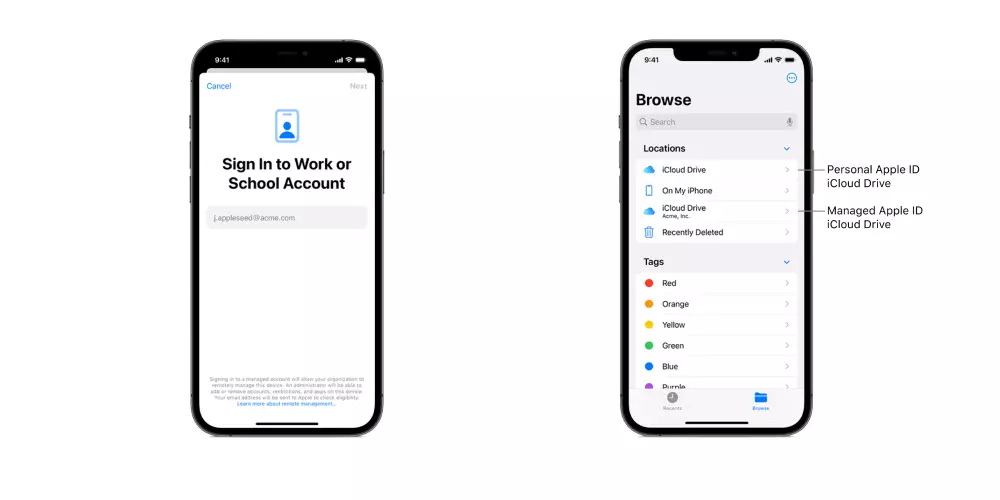 Apple @ Work: Hvis jeg logger ind på et administreret Apple-id på en personlig enhed, kan mit arbejde så få adgang til personlige oplysninger? 17974_2