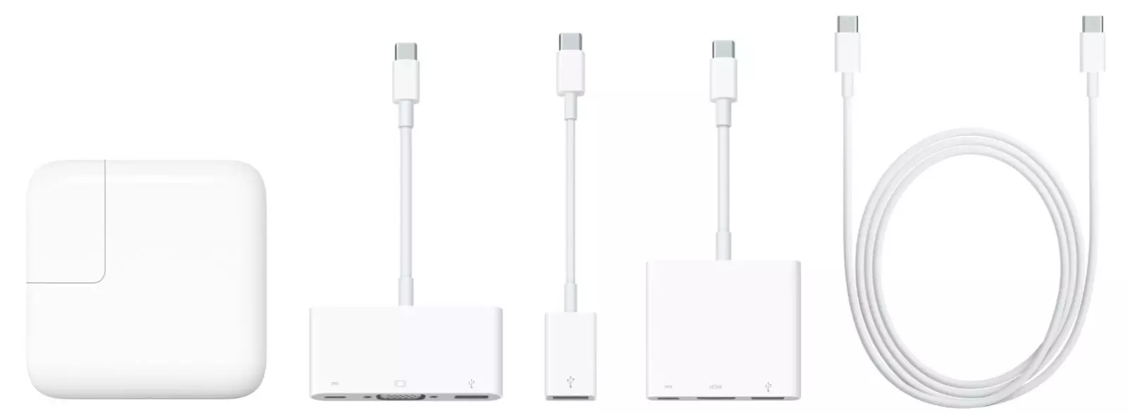 “Apple” -iň 12 “MacBook” täze USB-C güýji, VGA, USB we HDMI adapterlerini alýar 18176_1