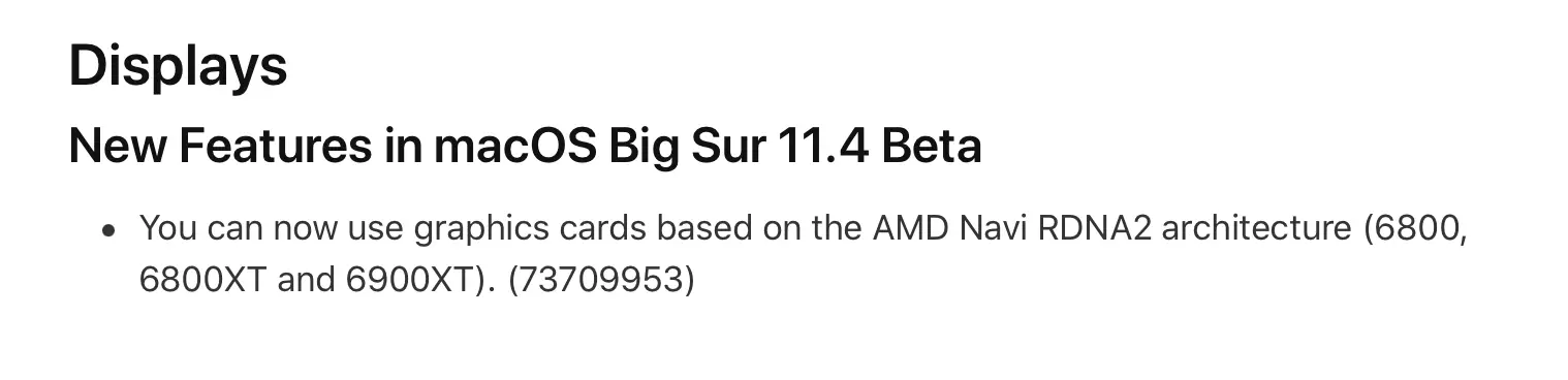 ആപ്പിൾ പുതിയ ജിപിയു പിന്തുണയോടെ macOS 11.4-ന്റെ ആദ്യ ഡെവലപ്പർ ബീറ്റ പുറത്തിറക്കുന്നു [അപ്ഡേറ്റ്: പൊതു ബീറ്റയും] 18214_2