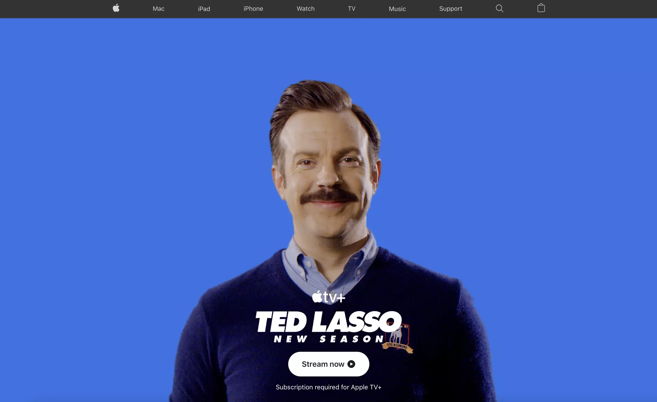 Ted Lasso preberá domovskú stránku Apple, aby oslávil vydanie druhej sezóny 18296_3