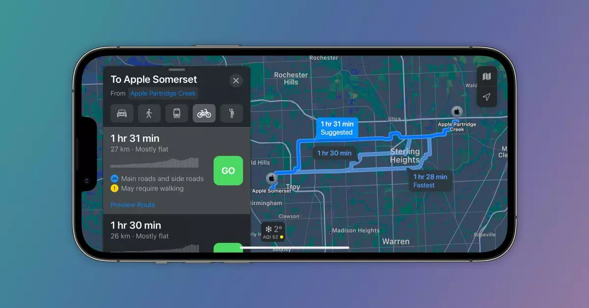 Apple Maps dia manampy torolàlana amin'ny bisikileta any Chicago, Detroit, bebe kokoa