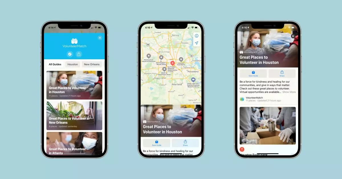 Apple Maps adiciona integração VolunteerMatch com guias selecionados para retribuir às comunidades