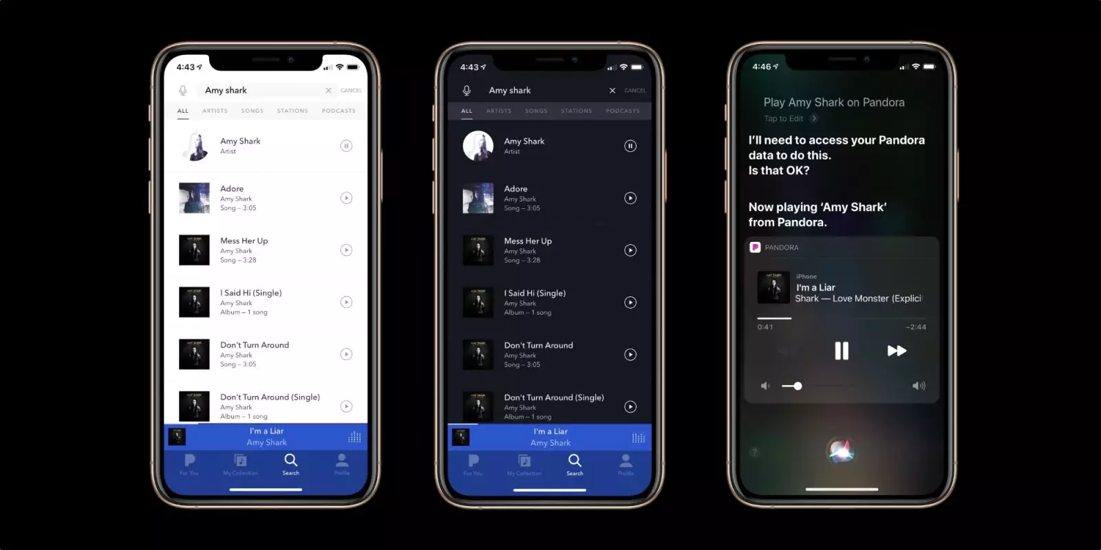 Mode Gelap Pandora Siri