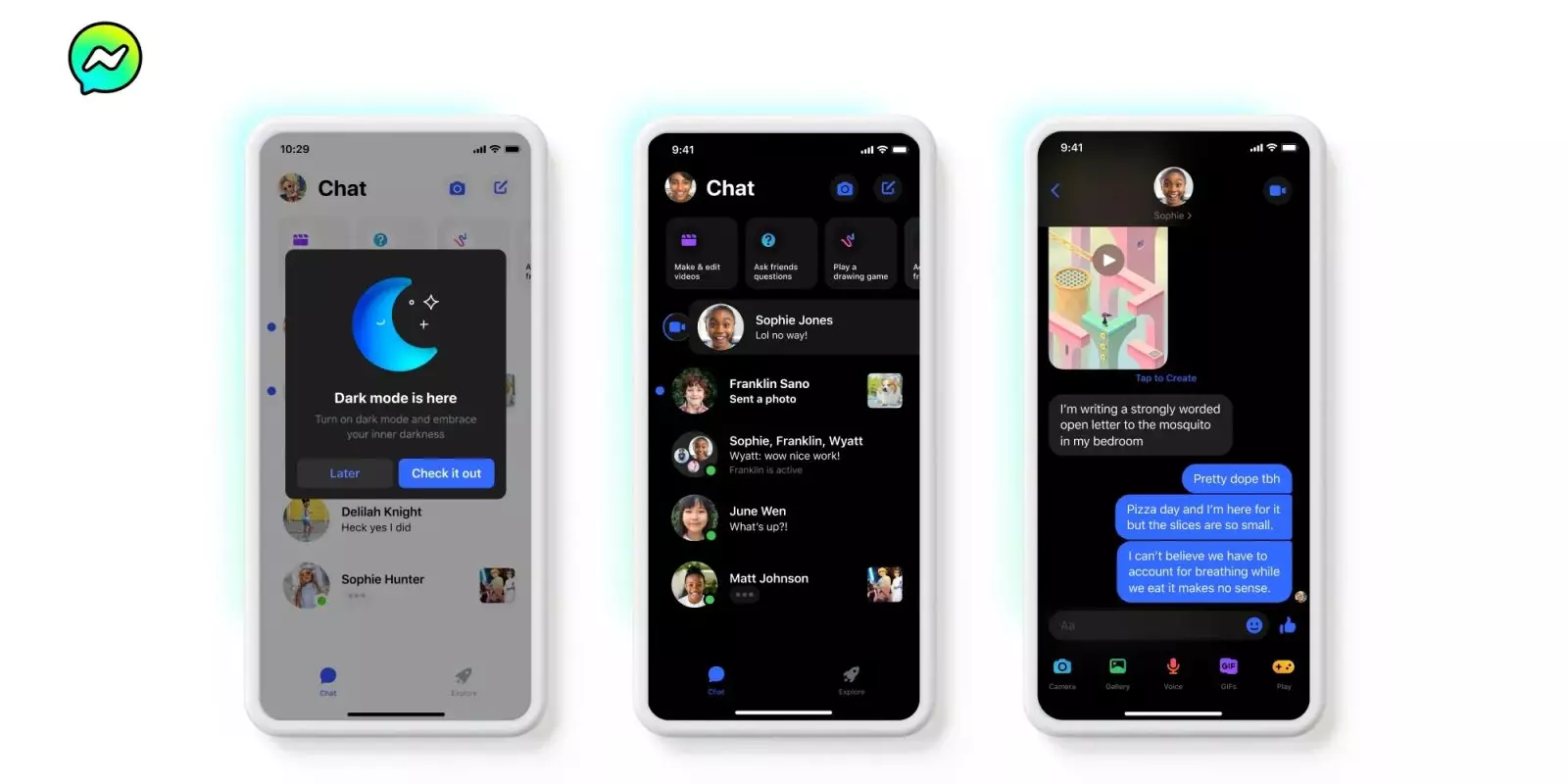 Facebook نىڭ Messenger Kids دېتالى قاراڭغۇ ھالەتكە ، ئاۋاز ئۈنۈمىگە ئېرىشىدۇ. ئويۇن ئويناشقا كەلگەن PAC-MAN 2108_1