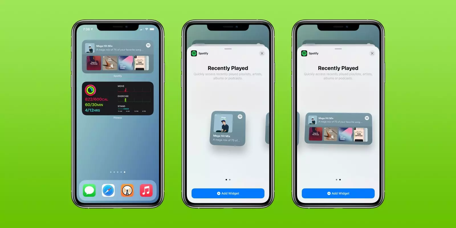 Spotify ios 14 hasierako pantailako widgetak