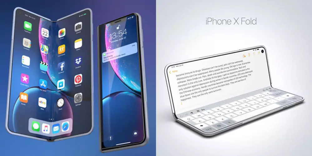 Imagen del concepto de iPhone plegable