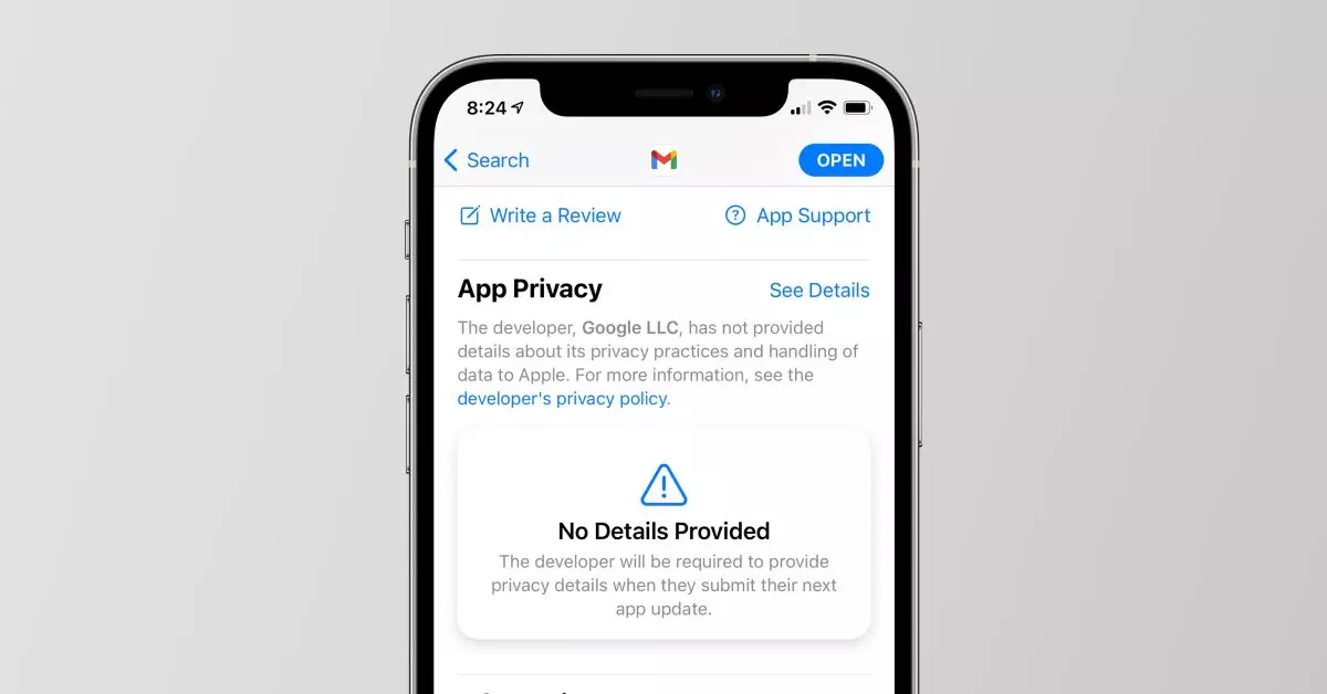 Faltan as queridas etiquetas de privacidade de Apple na App Store, probablemente só un erro