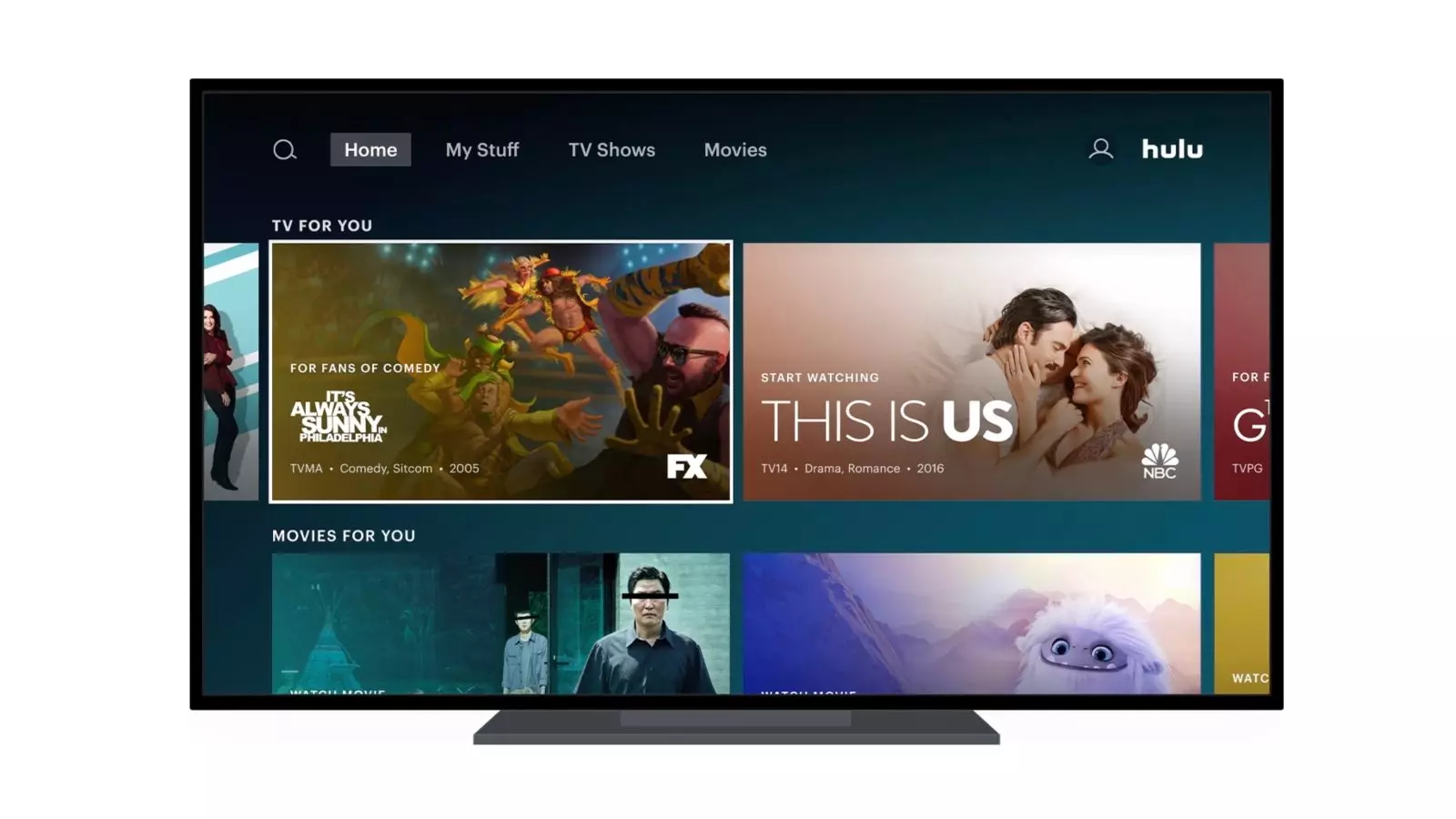 Hulu اپ ڈیٹ نیویگیشن، بہتر سفارشات کے ساتھ نئے Apple TV انٹرفیس کی نقاب کشائی کرتا ہے۔ 21804_1