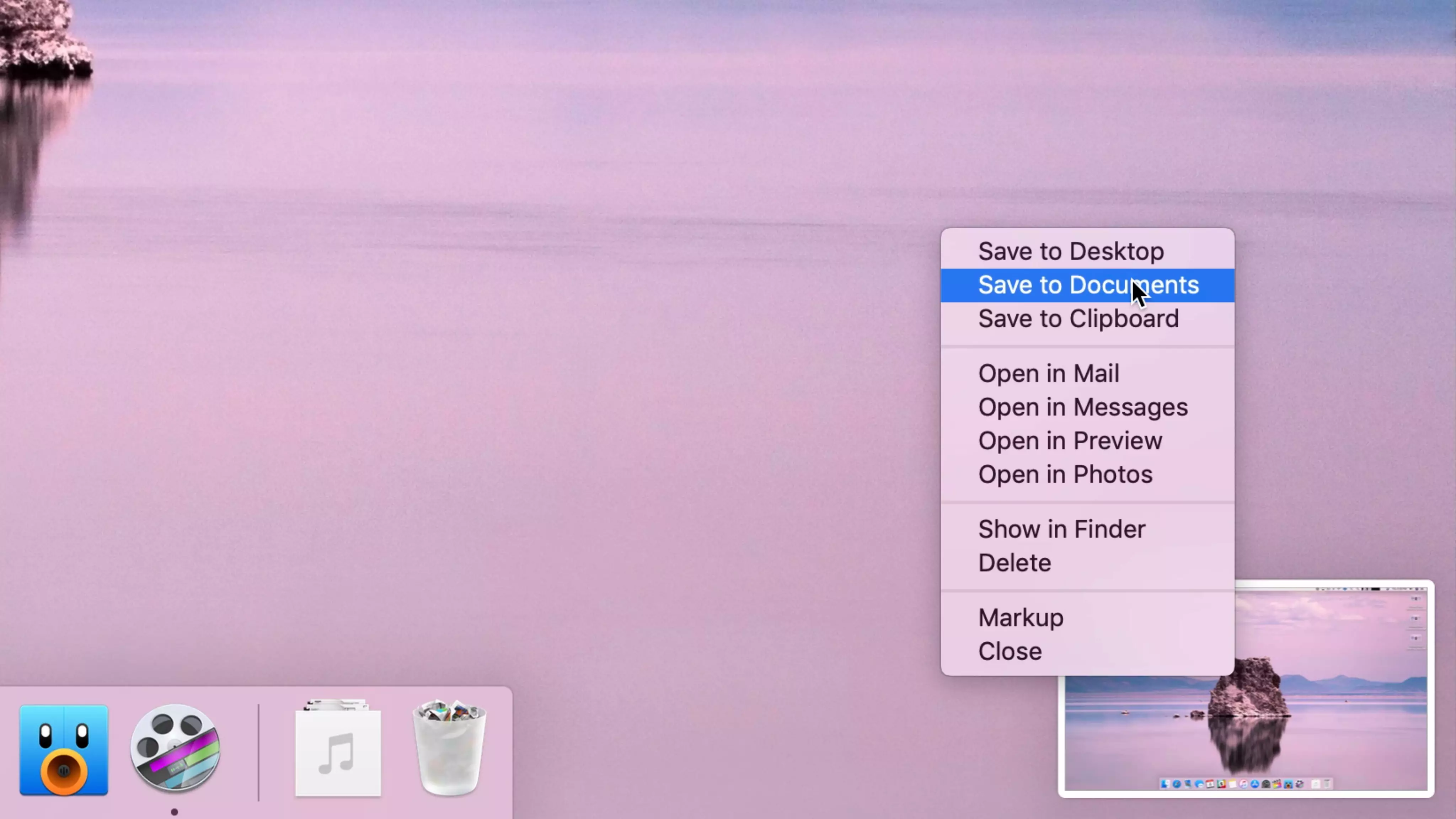 Tangkapan layar macOS Mojave