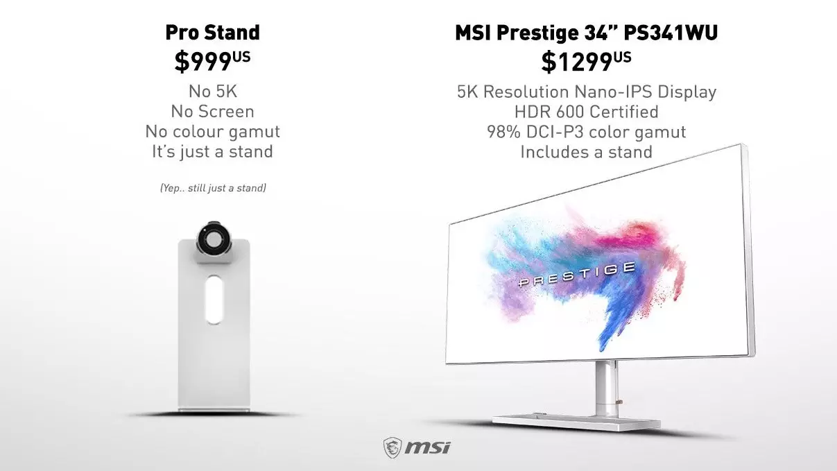 MSI chế giễu Apple Pro Display XDR