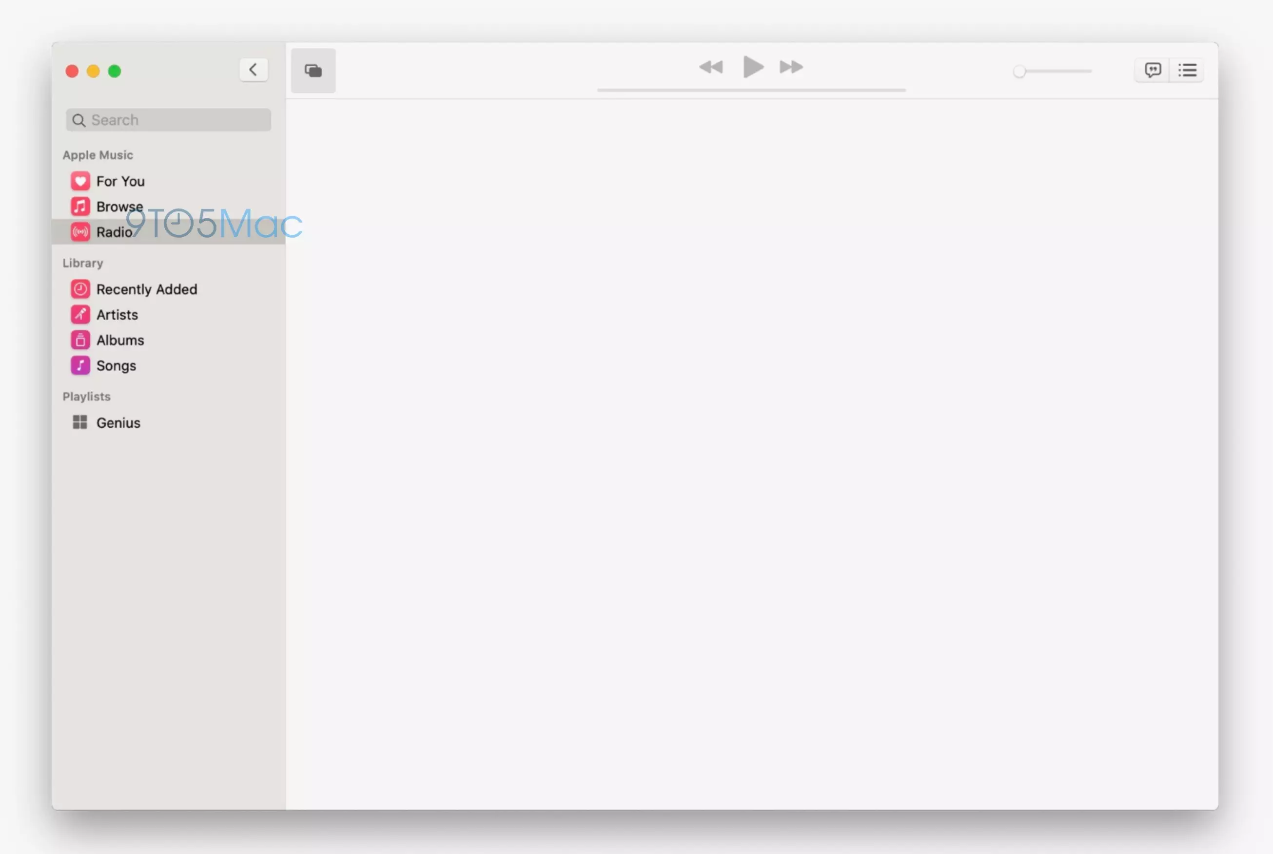 Aplikasi musik macOS 10.15