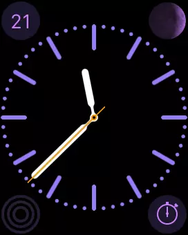 Apple Watch Auer Gesiicht mat Stopwatch Komplikatioun