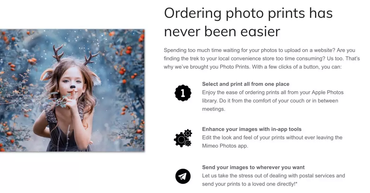 Mimeo қарапайым фотосуреттерді басып шығаруды Mac тұтынушыларына арналған Apple Photos қолданбасына қайтарады