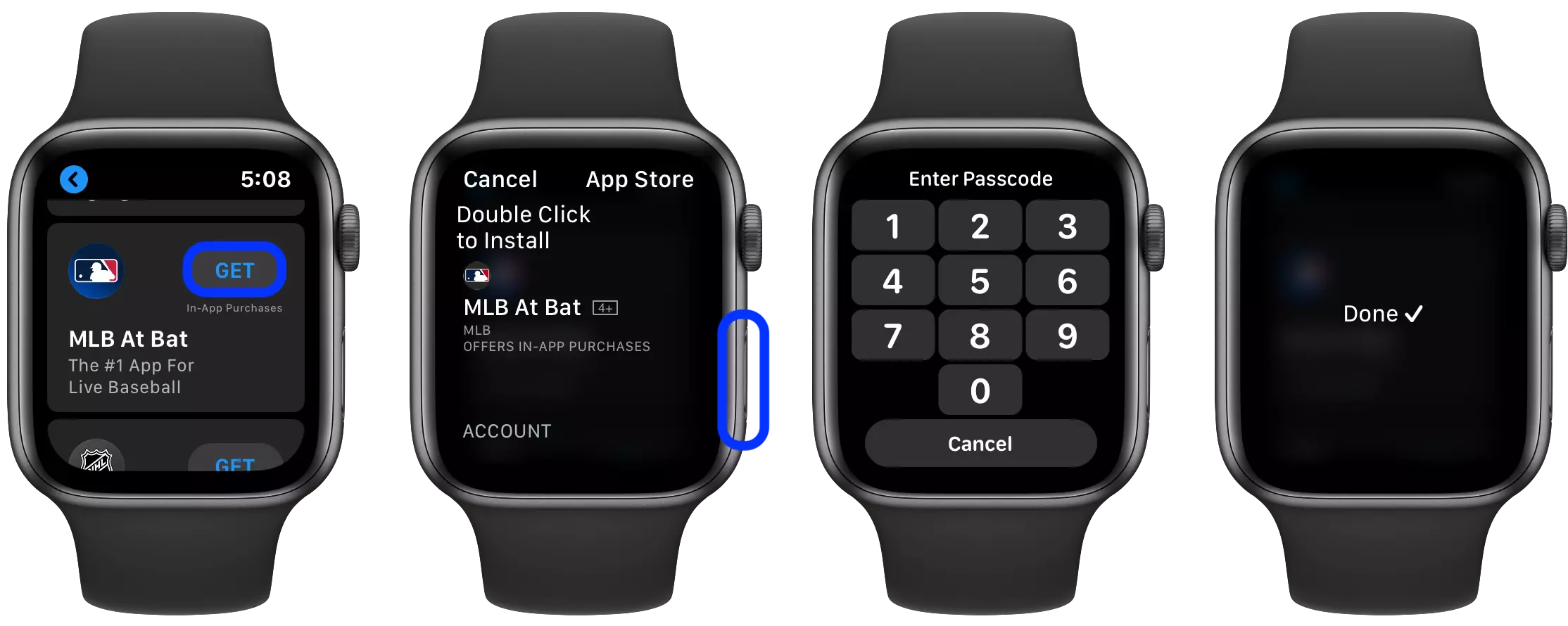 Cara ndownload aplikasi langsung ing Apple Watch walkthrough 2