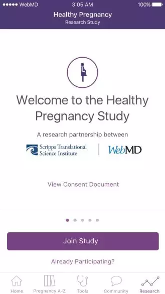 WebMD ResearchKit Embarazo 2