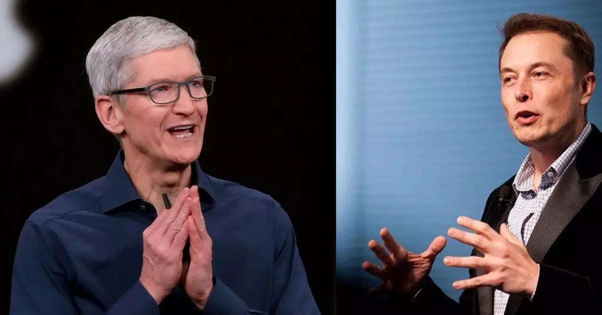 Tim Cook sê hy het nog nooit met Elon Musk gepraat nie, maar hy het groot bewondering vir Tesla en hul voorsprong in elektriese voertuie