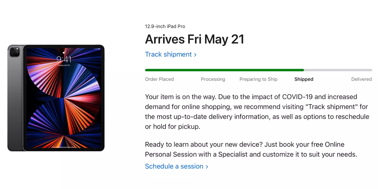 Заказы на iPad Pro M1 теперь отправляются
