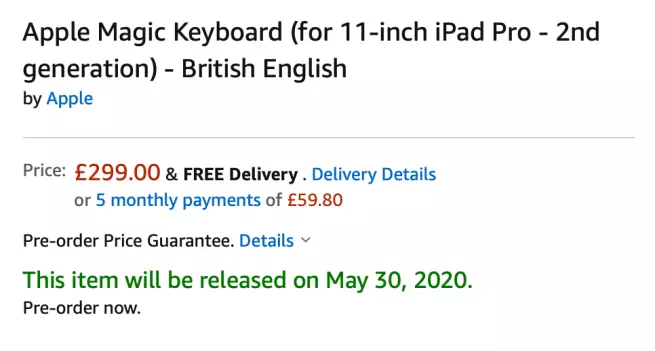 Apple iPad Magic Keyboard Amazon'da ön siparişe açıldı, 30 Mayıs çıkış tarihine güvenmeyin 28172_2