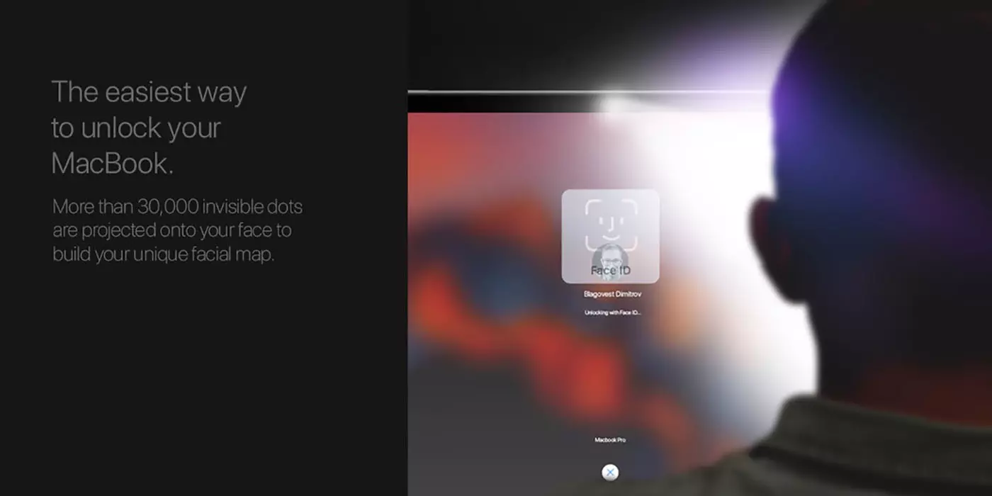 „Face ID“, skirta „Mac“.