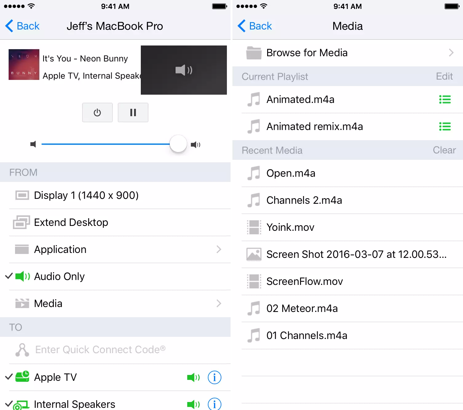 AirParrot Nesa Interface