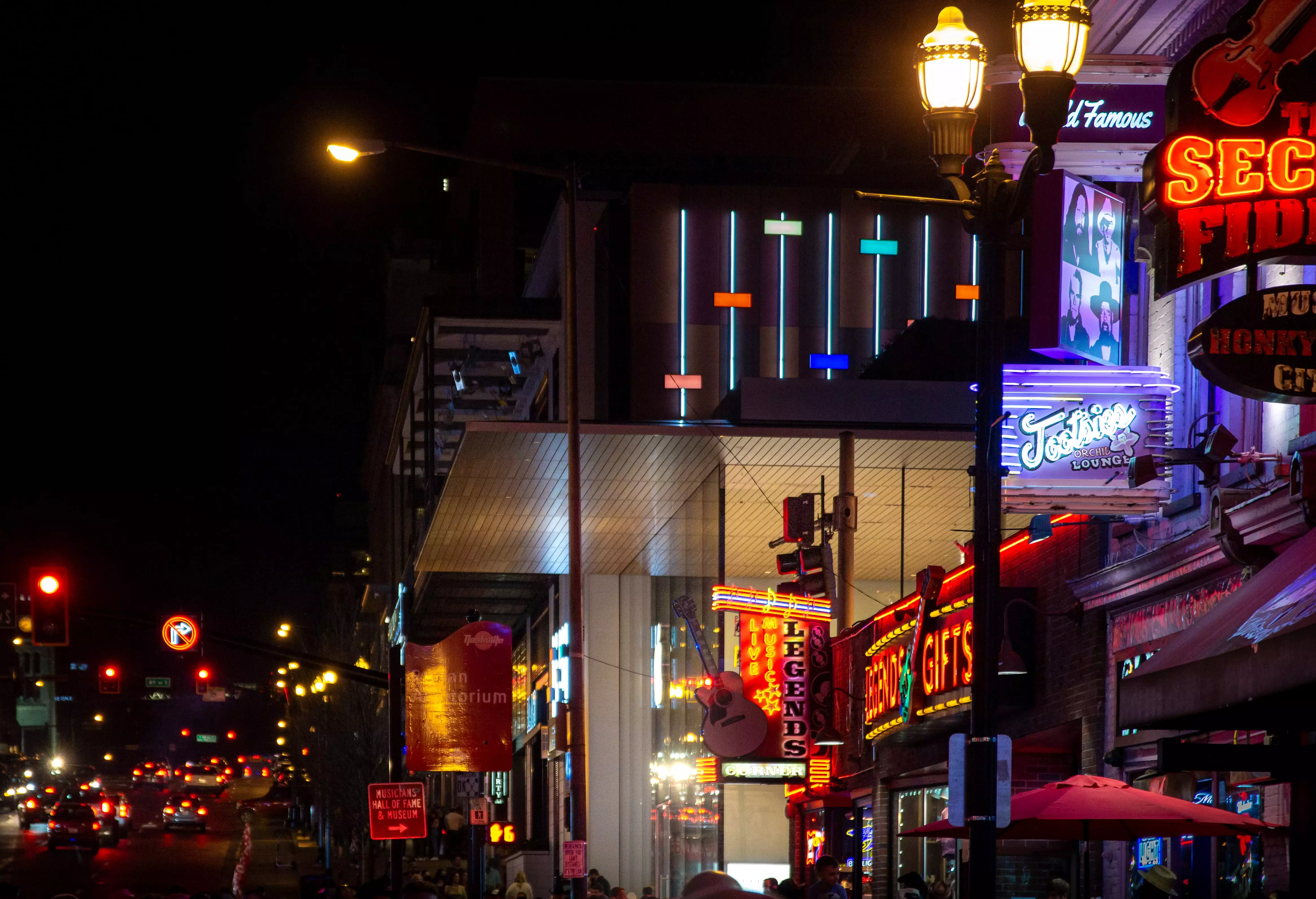 Downtown Nashville'de neon ışık