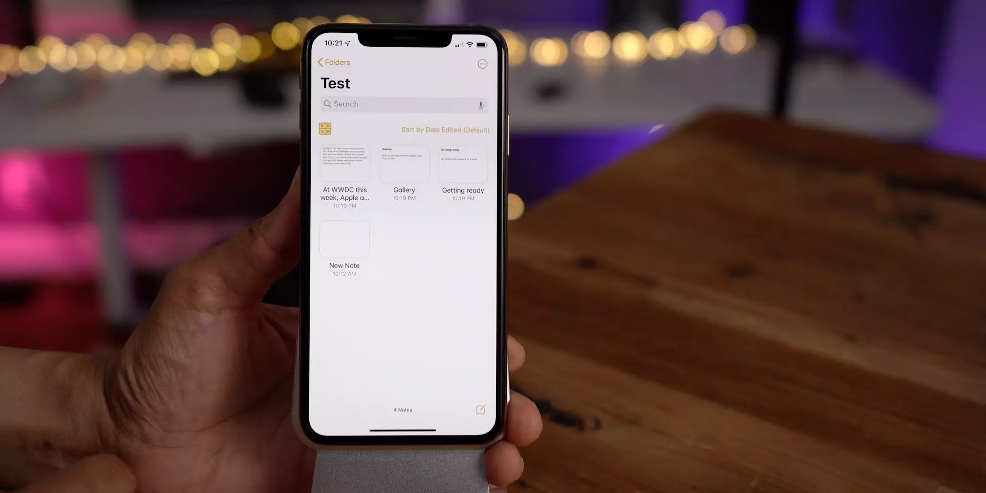 iOS 13 muda Notas