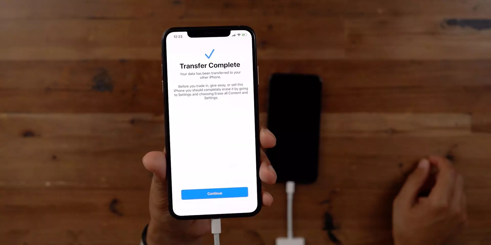 Transferir migração completa do iPhone para iOS 12.4