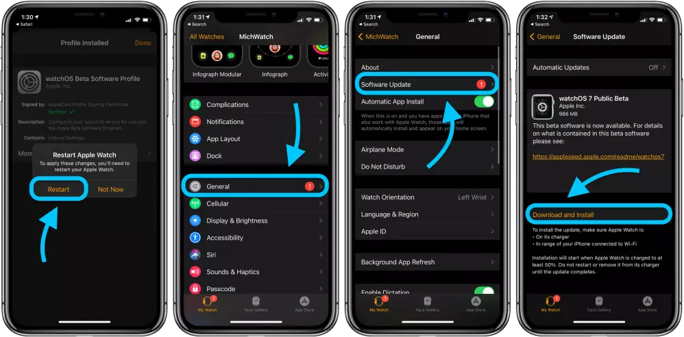 AppleWatchにwatchOS7パブリックベータをインストールする方法 33549_5