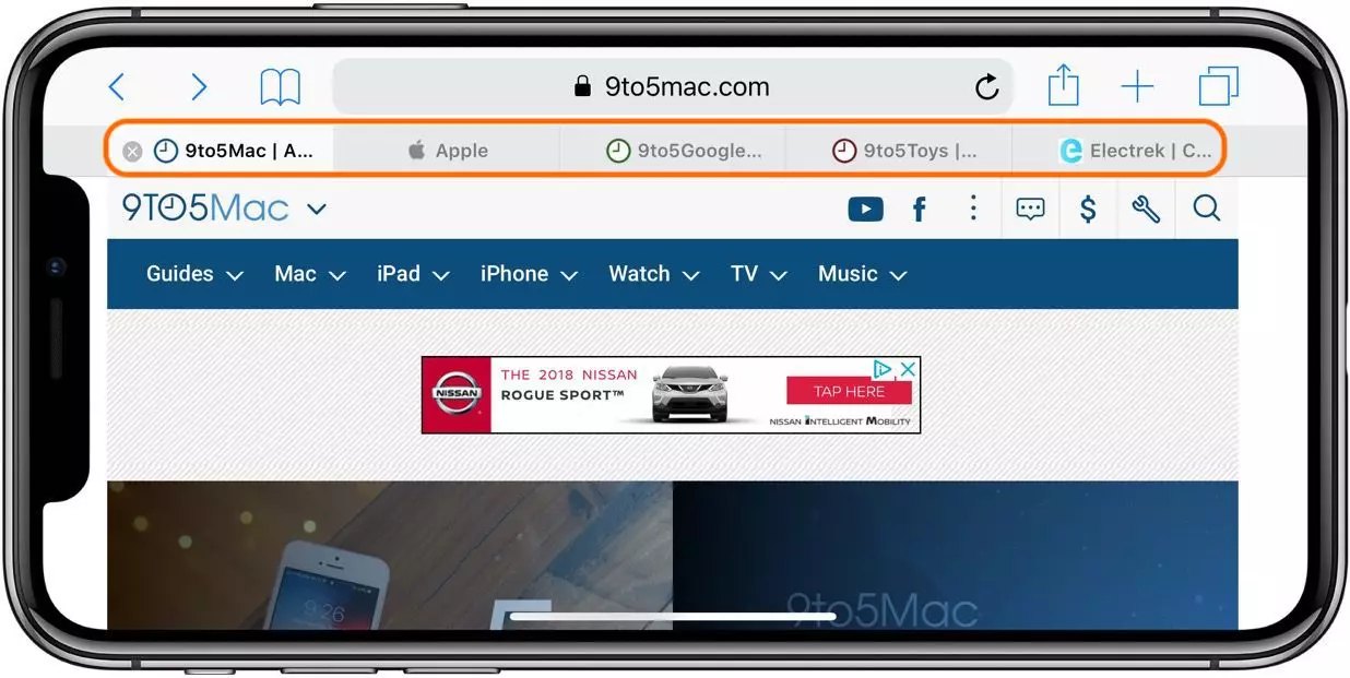 iPhone & iPad: iOS 12లో Safari ట్యాబ్ చిహ్నాలను ఎలా చూపించాలి 34625_4