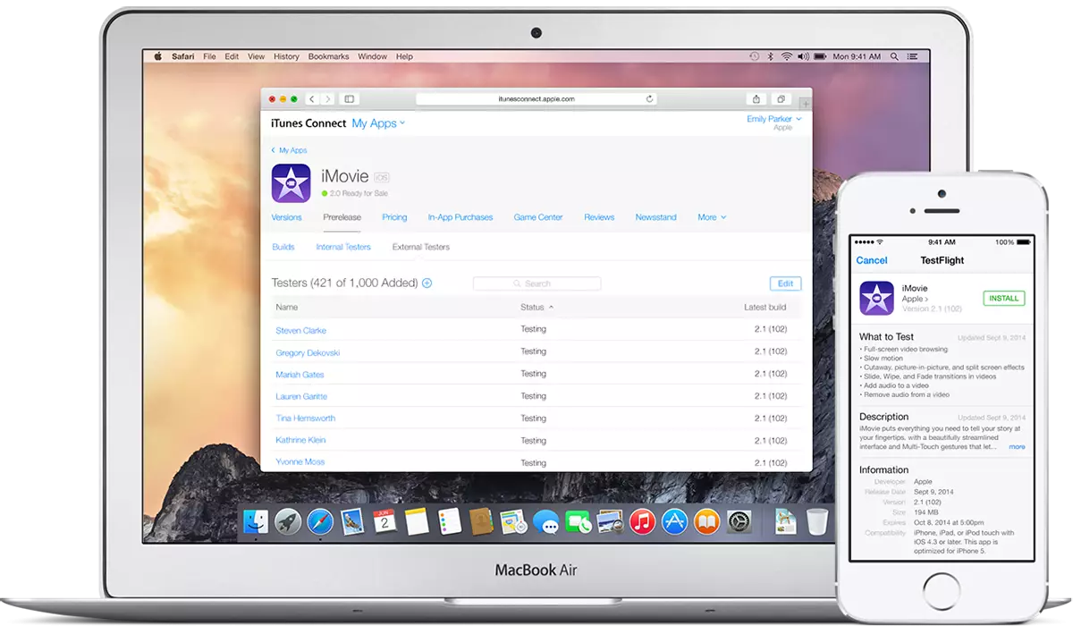 Apple met à jour l'application TestFlight avec la prise en charge du test des applications Watch natives et de l'amincissement des applications iOS 9 36081_1