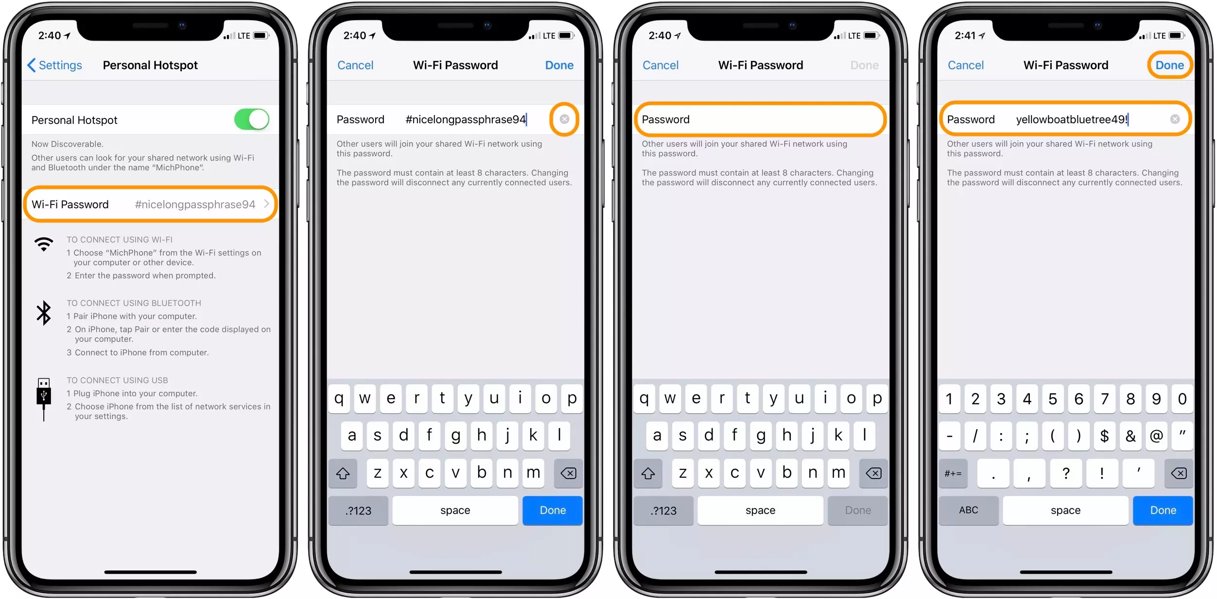 iPhone: com utilitzar un punt d'accés personal i canviar les contrasenyes 37487_4