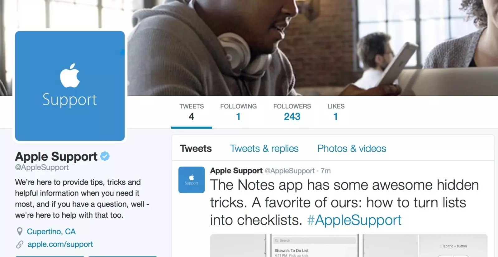 I-Apple isungula inkampani esemthethweni ye-akhawunti ye-Twitter ngeengcebiso, amaqhinga kunye nemibuzo yenkxaso yabathengi 41298_1