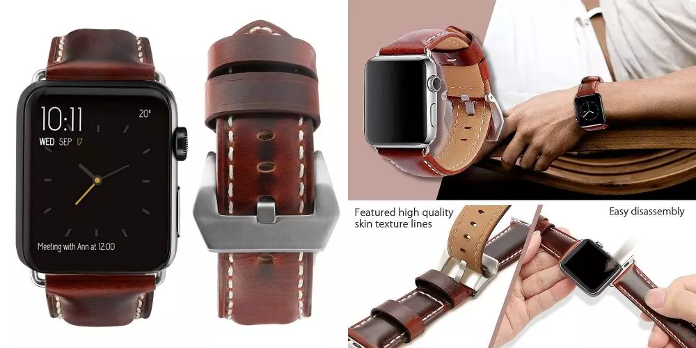 Top4Cus leður Apple Watch Band