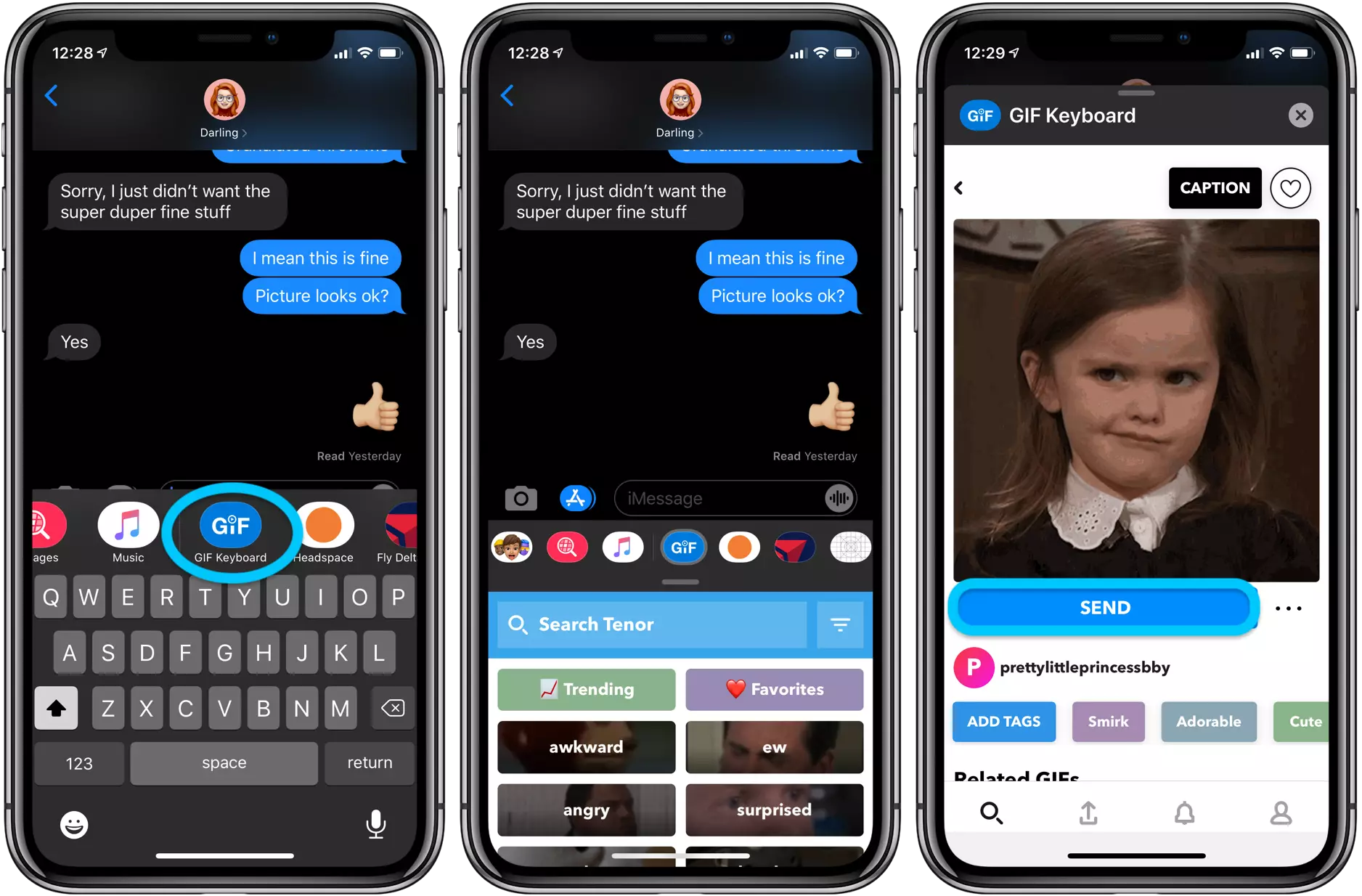 Giphy alternatiivid iPhone'i kustutamine Giphy iMessage'i rakenduse tutvustus 2