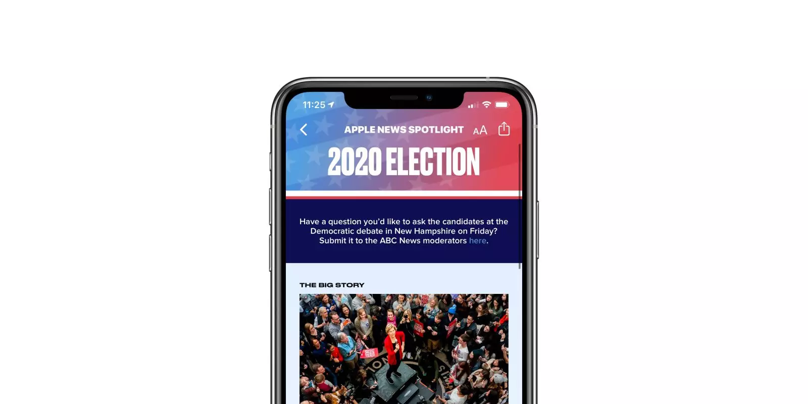 App di Apple News che accetta le domande degli elettori per il dibattito democratico nel New Hampshire 4424_1