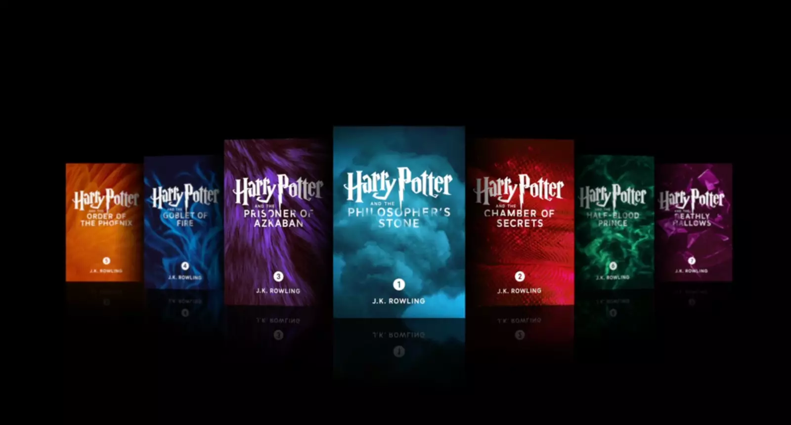 Harry Potter စာအုပ်ခုနစ်အုပ်စလုံးကို iBooks များတွင် ဝယ်ယူရရှိနိုင်ပြီဖြစ်ပြီး သီးသန့်အပြန်အလှန်အကျိုးသက်ရောက်သောကာတွန်းများနှင့် စာရေးဆရာမှတ်စုများပါရှိပါသည်။ 44425_1