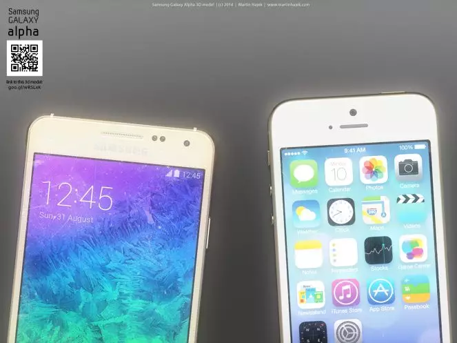 Renderowanie Samsung Alpha iPhone 5s