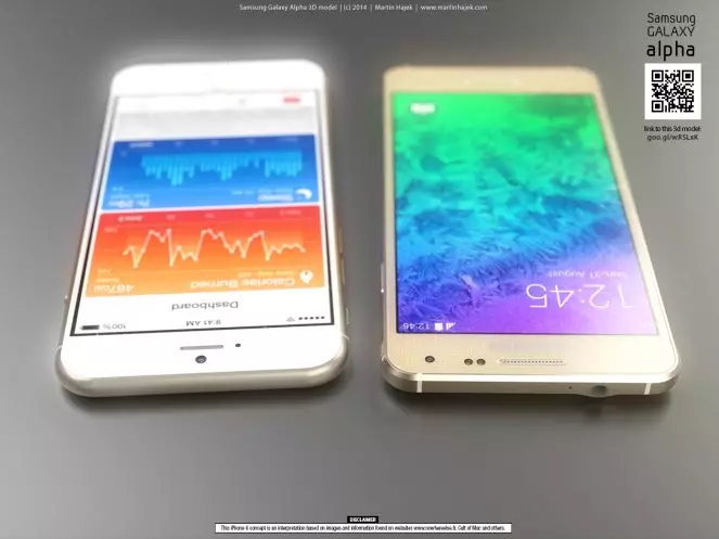 Samsung Alpha iPhone 6 ரெண்டர்