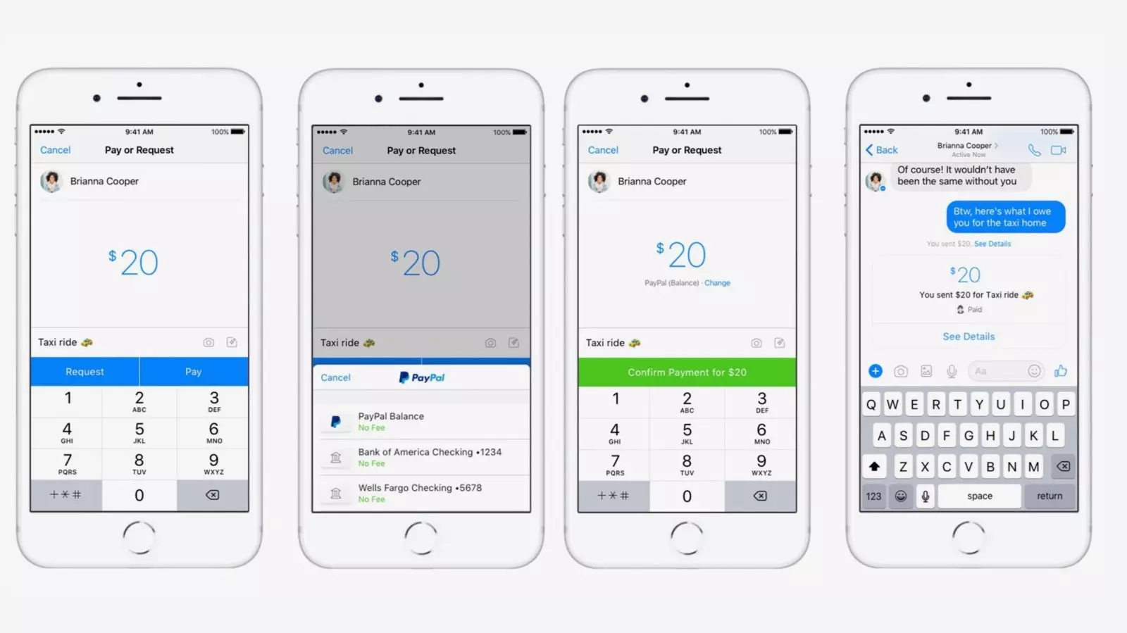 Á undan Apple Pay Cash, PayPal og Facebook sameinast um jafningjagreiðslur í Messenger 46795_1