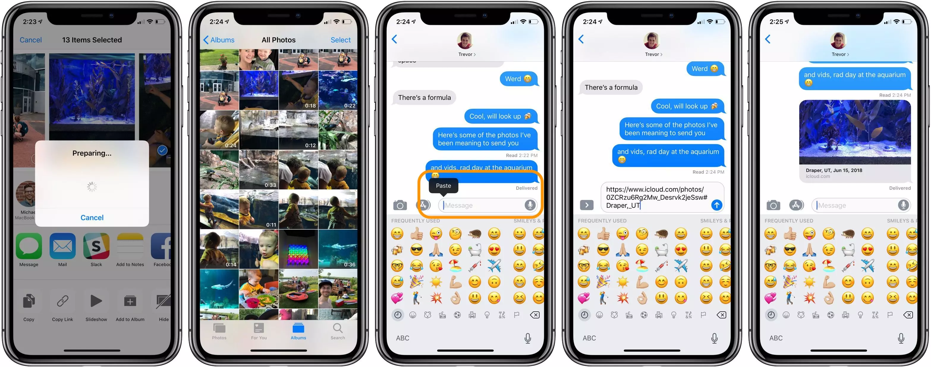 iOS 12: Sida loo wadaago sawirada iyo fiidyaha xidhidhisyada dhacayo ee iPhone iyo iPad 46820_3